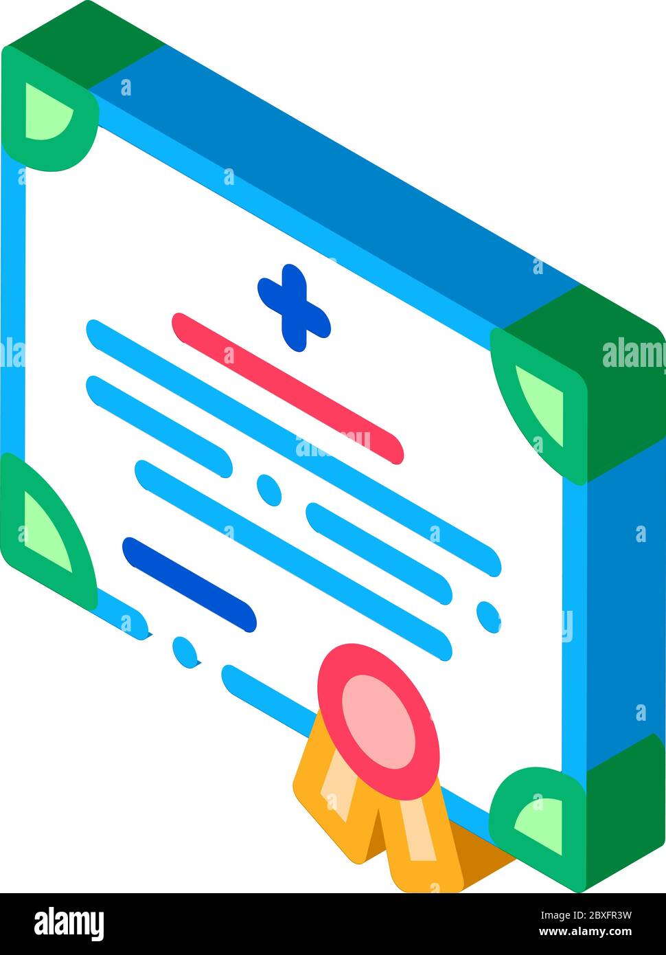 medical certificate of nurse degree isometric icon vector illustration ...