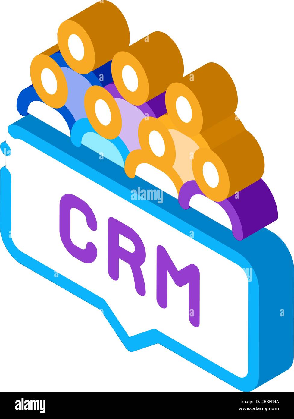 customer relationship management isometric icon vector illustration ...