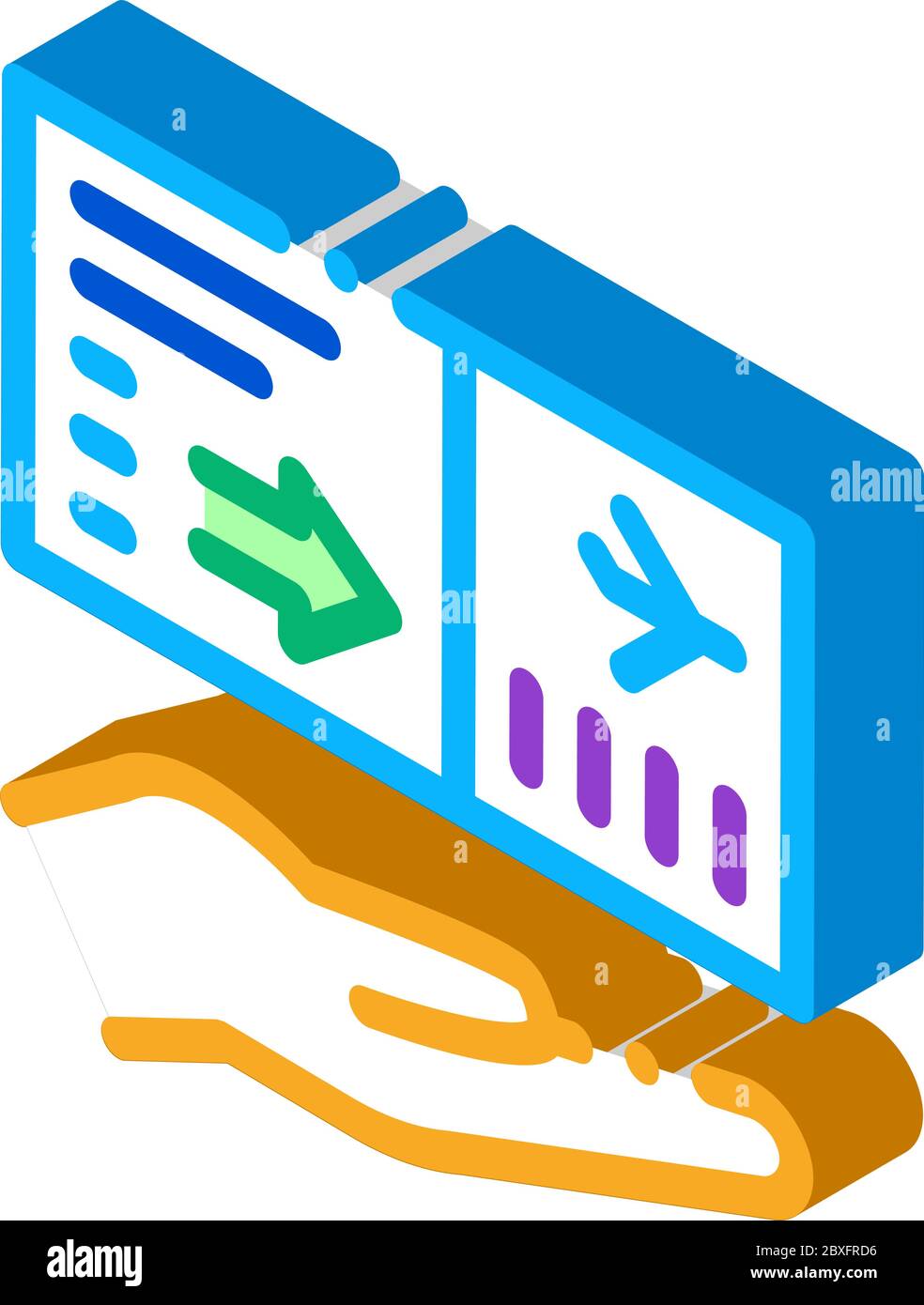 flight ticket isometric icon vector illustration Stock Vector Image ...