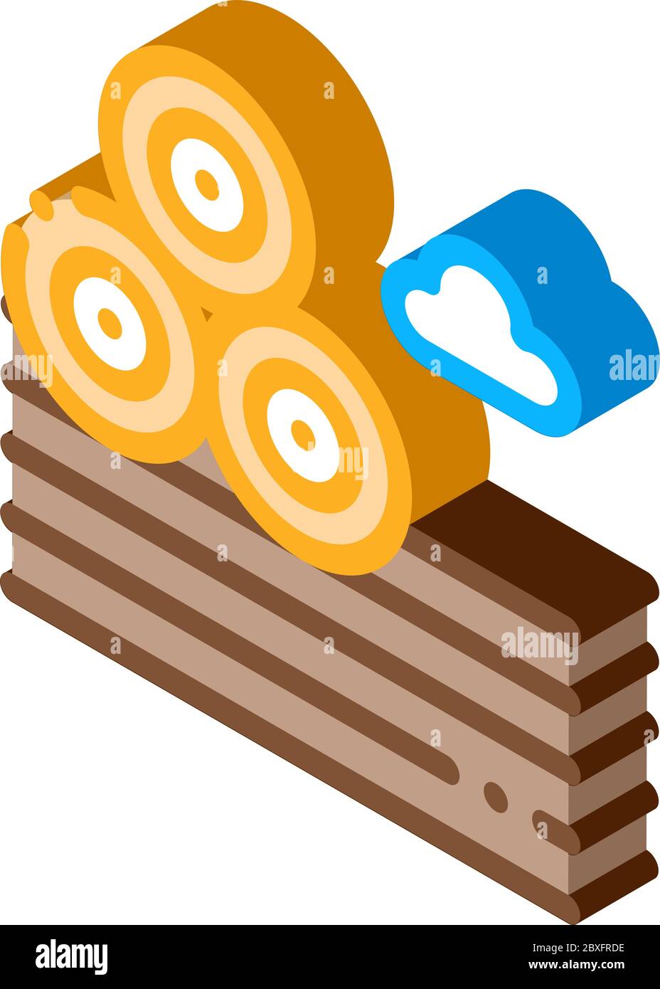 haystacks on ground isometric icon vector illustration Stock Vector ...