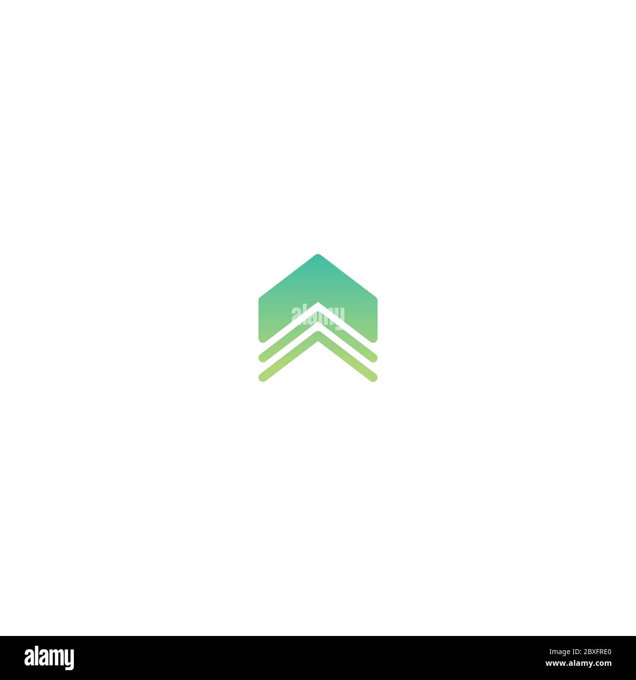 three green arrows up icon. swipe up button. Isolated on white. Upload ...