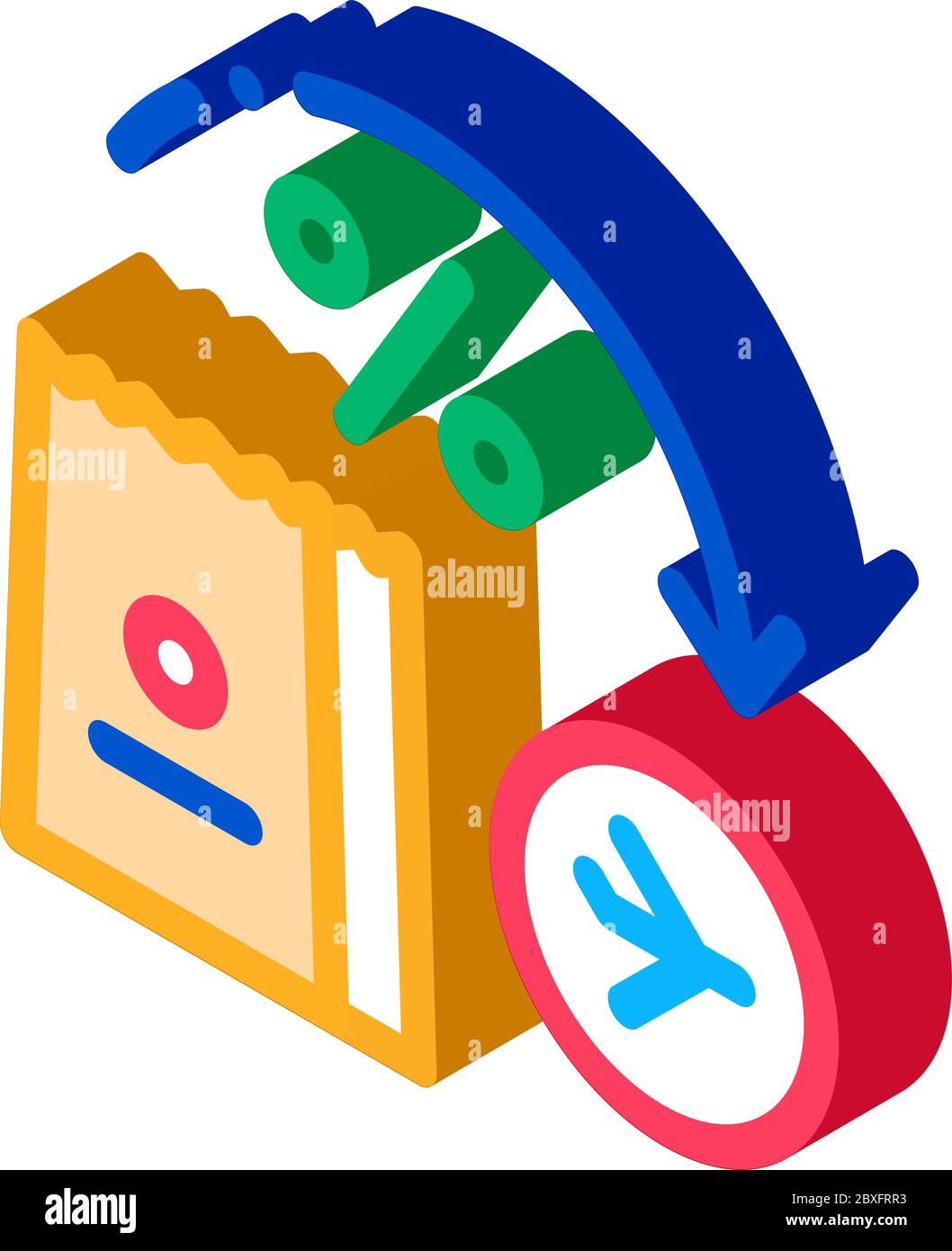 take food from duty free to plane isometric icon vector illustration ...