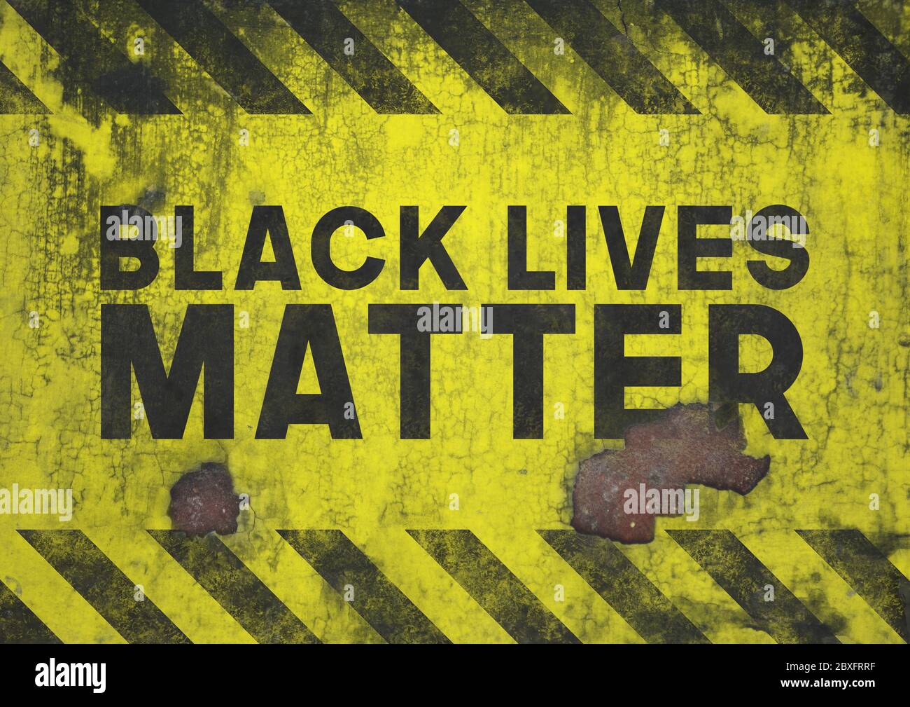 A Black Lives Matter (BLM) warning sign graphic illustration for use as ...