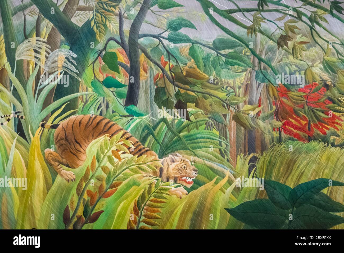 Jungle With A Lion Henri Rousseau
