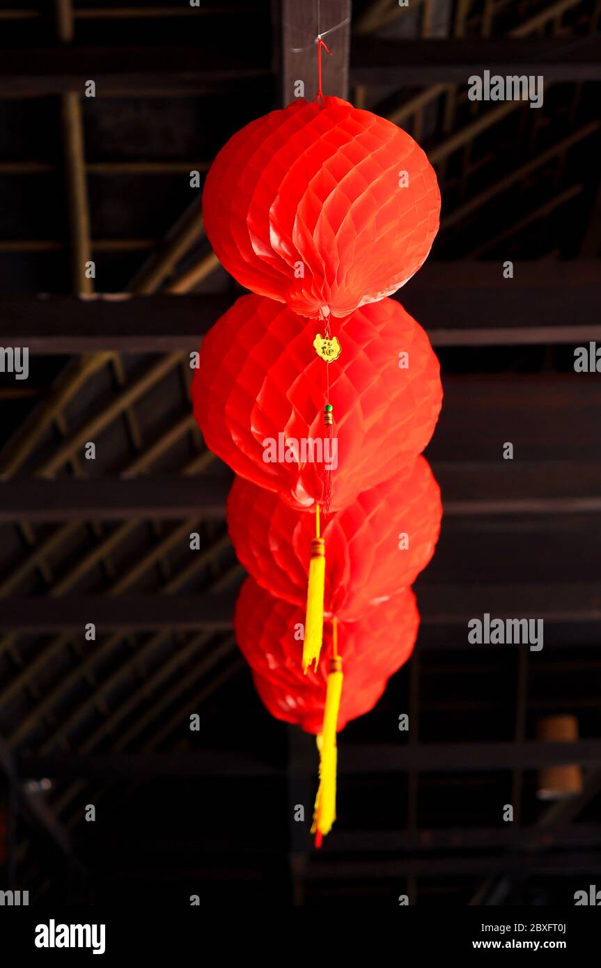 Chinese red lantern is the Chinese symbol of prosperity decorative ...