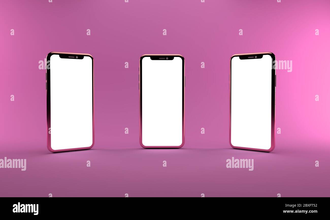 3d rendering mobile phones mockup for advertising . 3d illustration ...