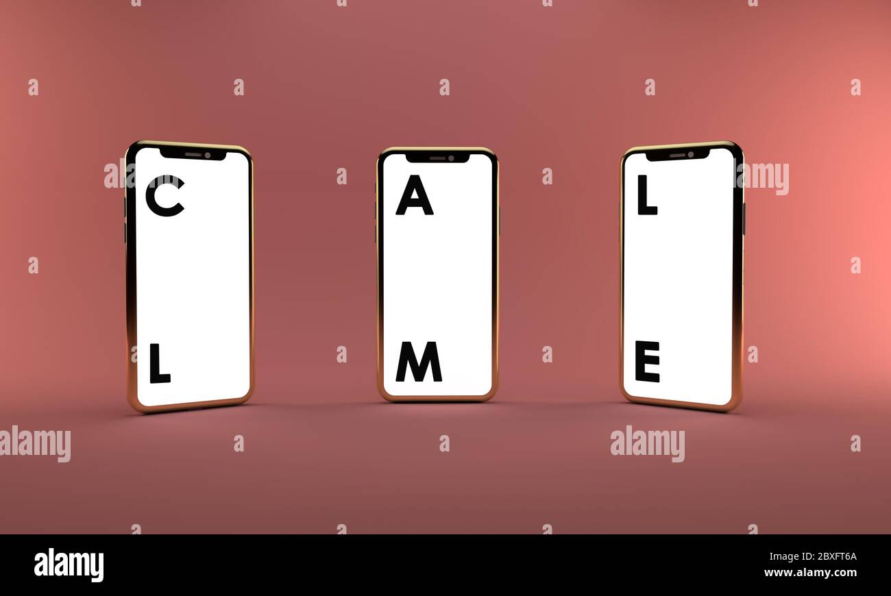 3d rendering mobile phones mockup for advertising . 3d illustration ...