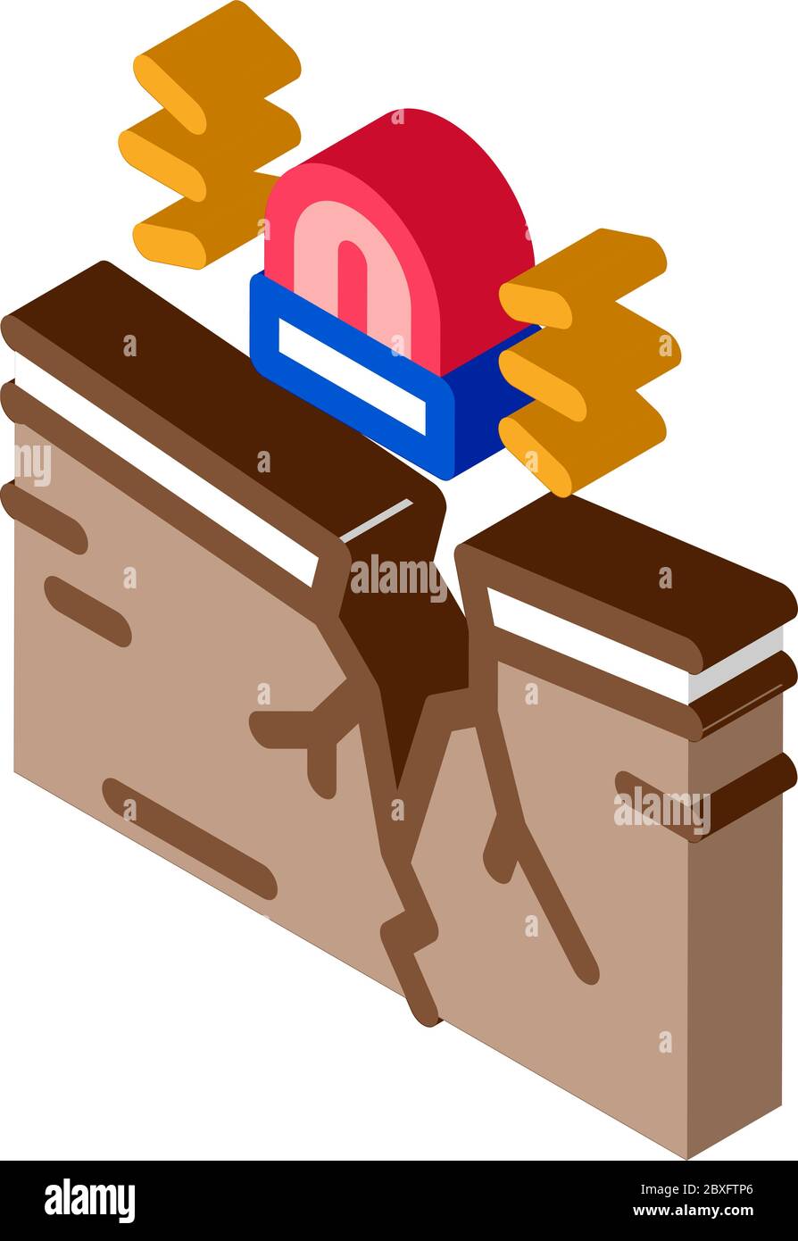 earthquake signal isometric icon vector illustration Stock Vector Image ...