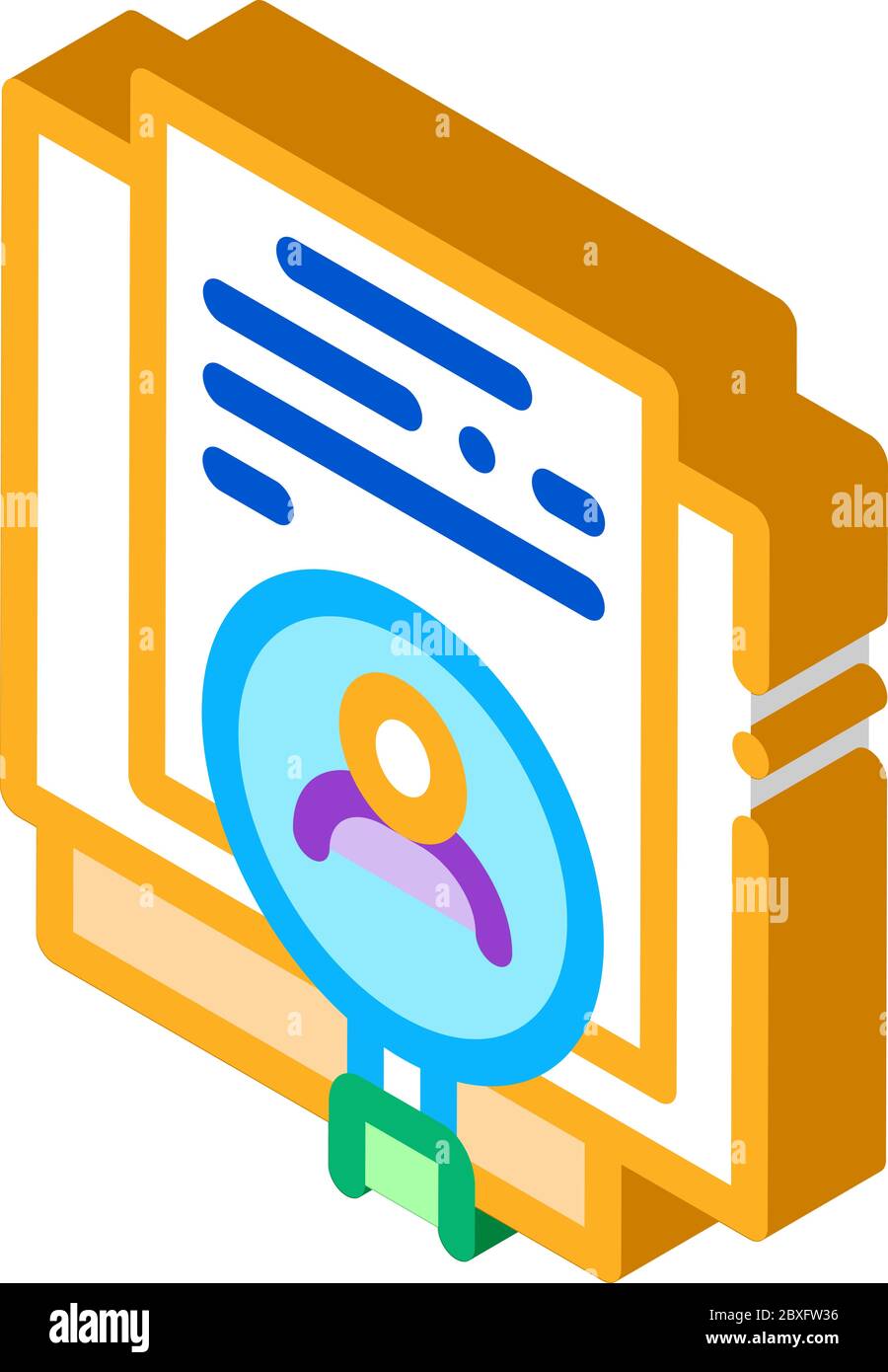 study of human documents isometric icon vector illustration Stock ...
