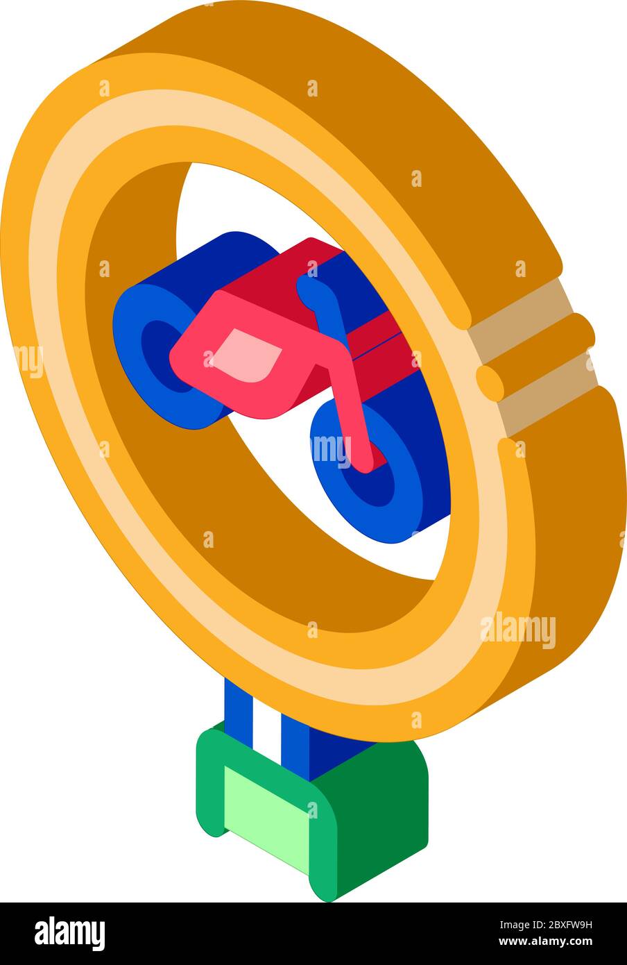 road sign bike isometric icon vector illustration Stock Vector Image ...