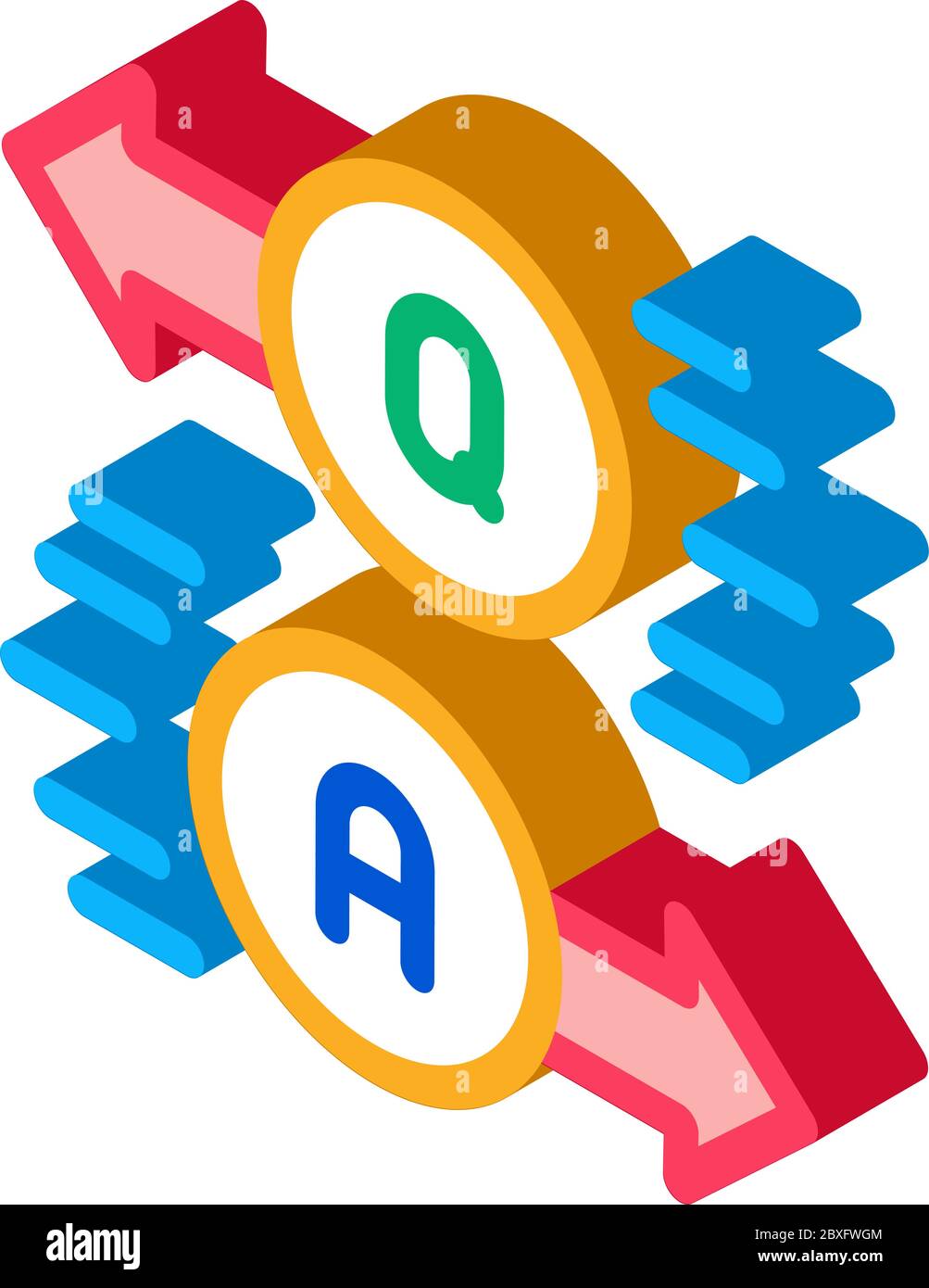 question answer isometric icon vector illustration Stock Vector Image ...