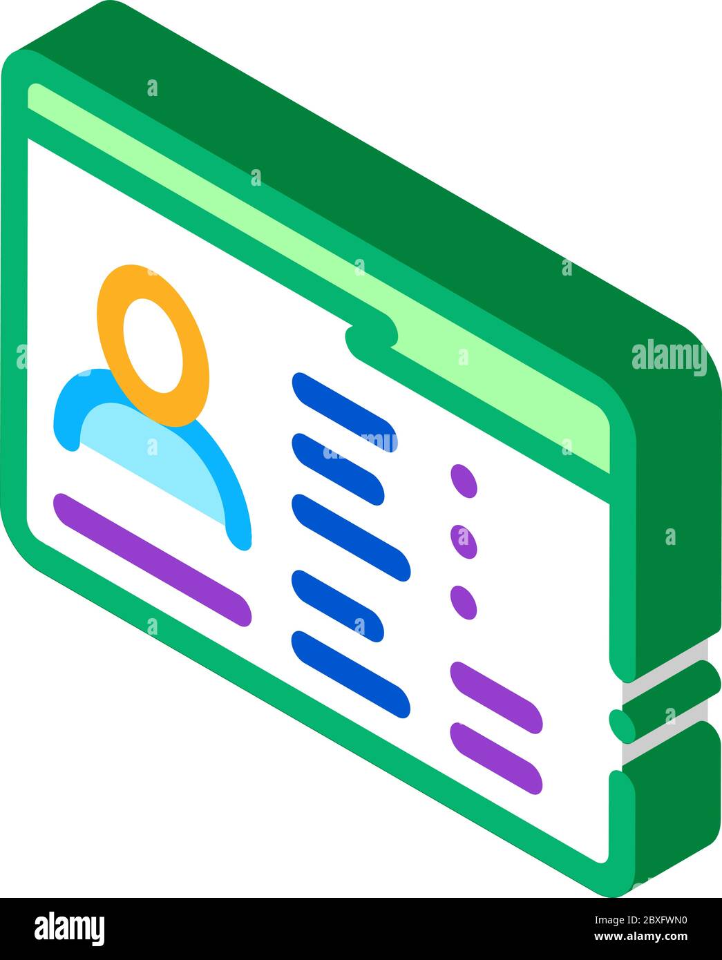 information folder about person isometric icon vector illustration ...