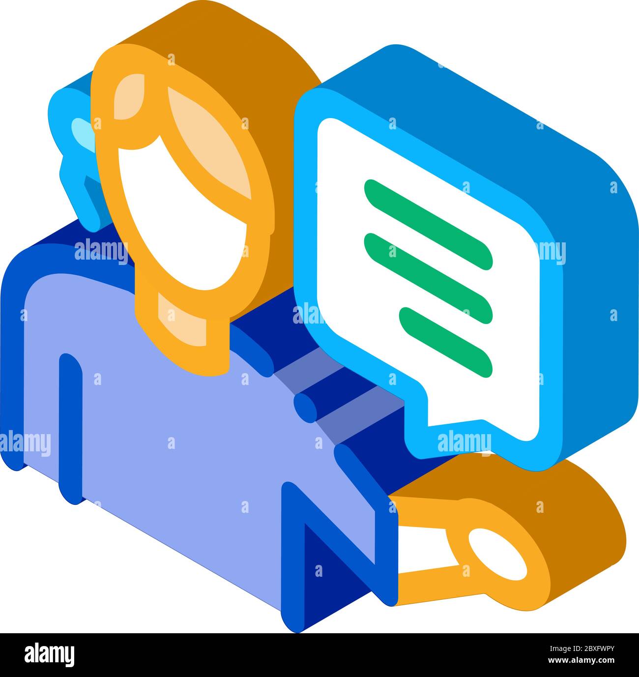 help desk representative isometric icon vector illustration Stock ...