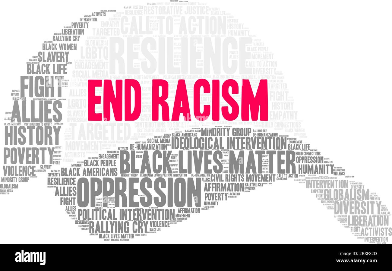 End Racism word cloud on a white background Stock Vector Image & Art ...