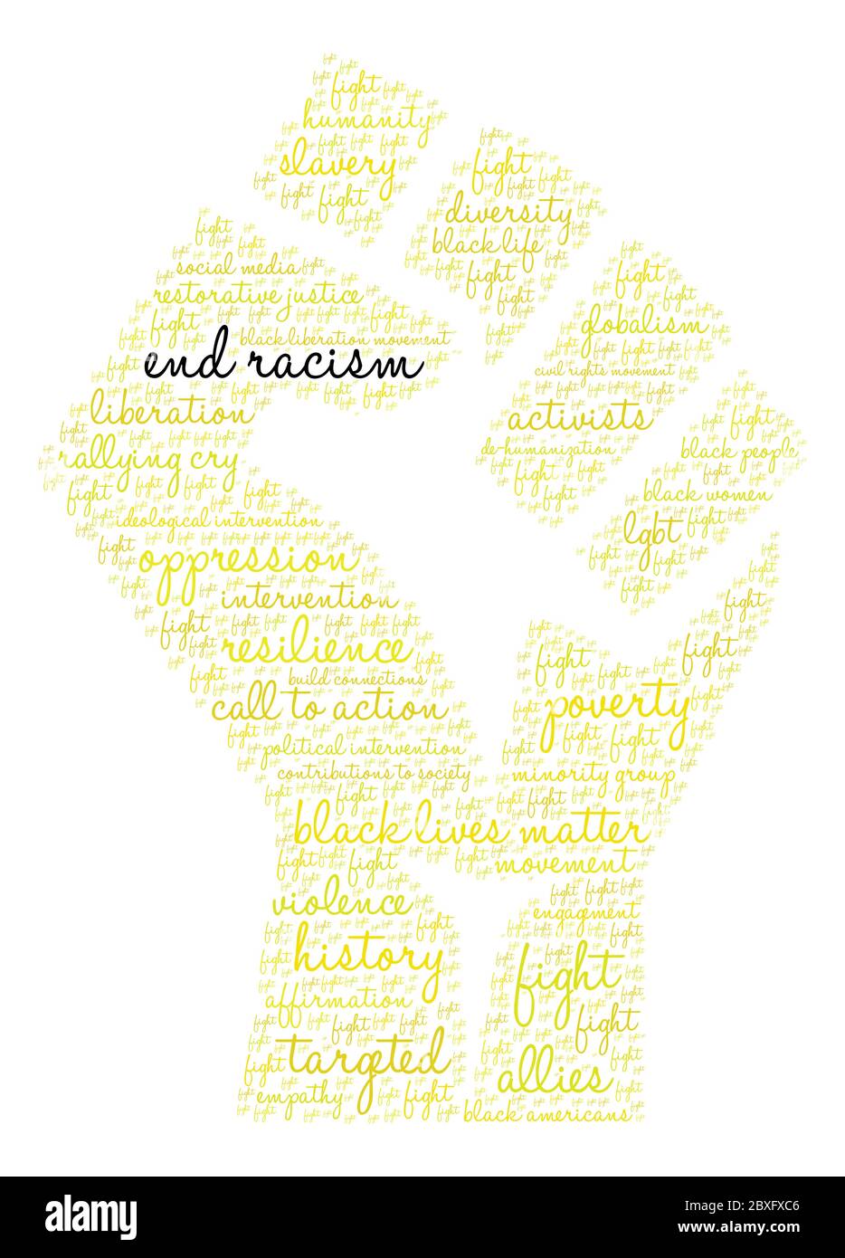End Racism word cloud on a white background Stock Vector Image & Art ...