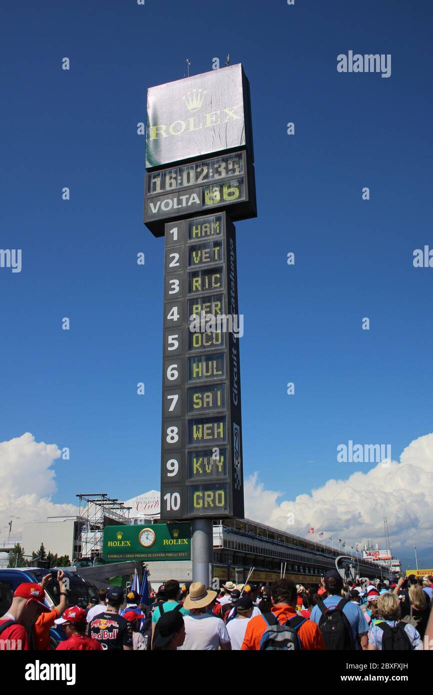 People on the race track after race finish with the official result ...