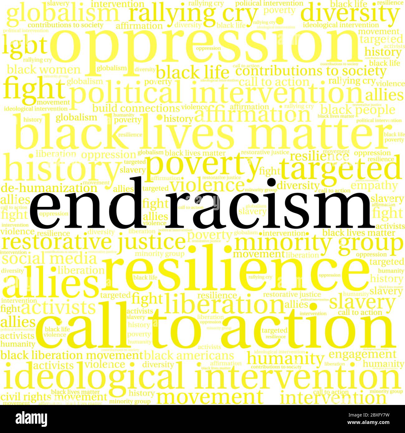 End Racism word cloud on a white background Stock Vector Image & Art ...