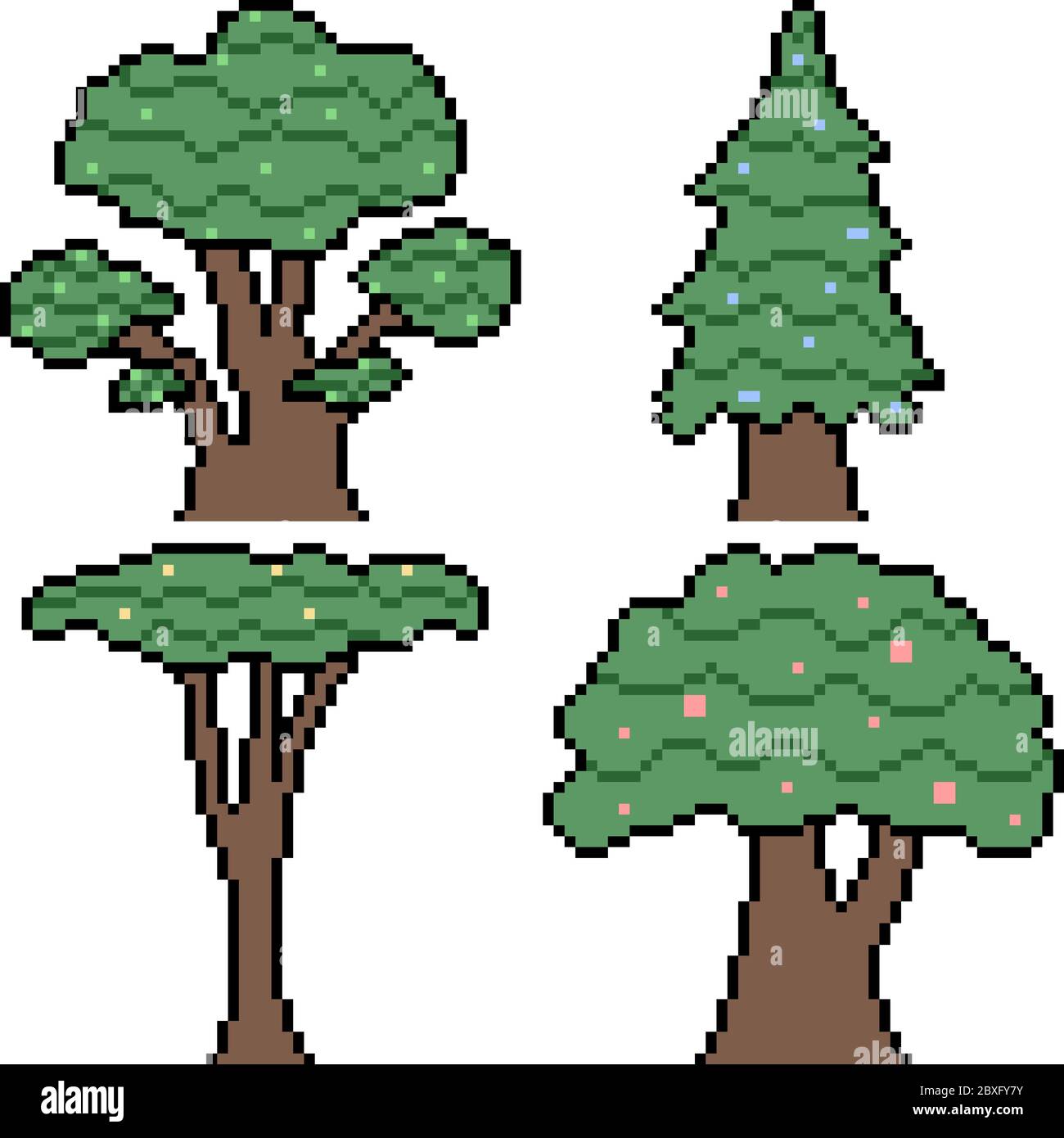 Pixel tree Cut Out Stock Images & Pictures - Alamy
