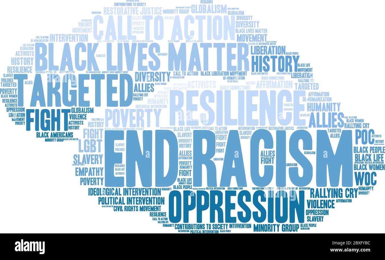 End Racism word cloud on a white background Stock Vector Image & Art ...