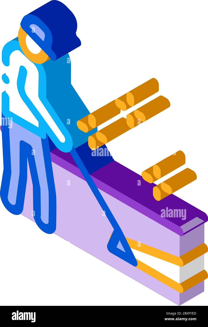 carpet cleaner worker isometric icon vector illustration Stock Vector ...
