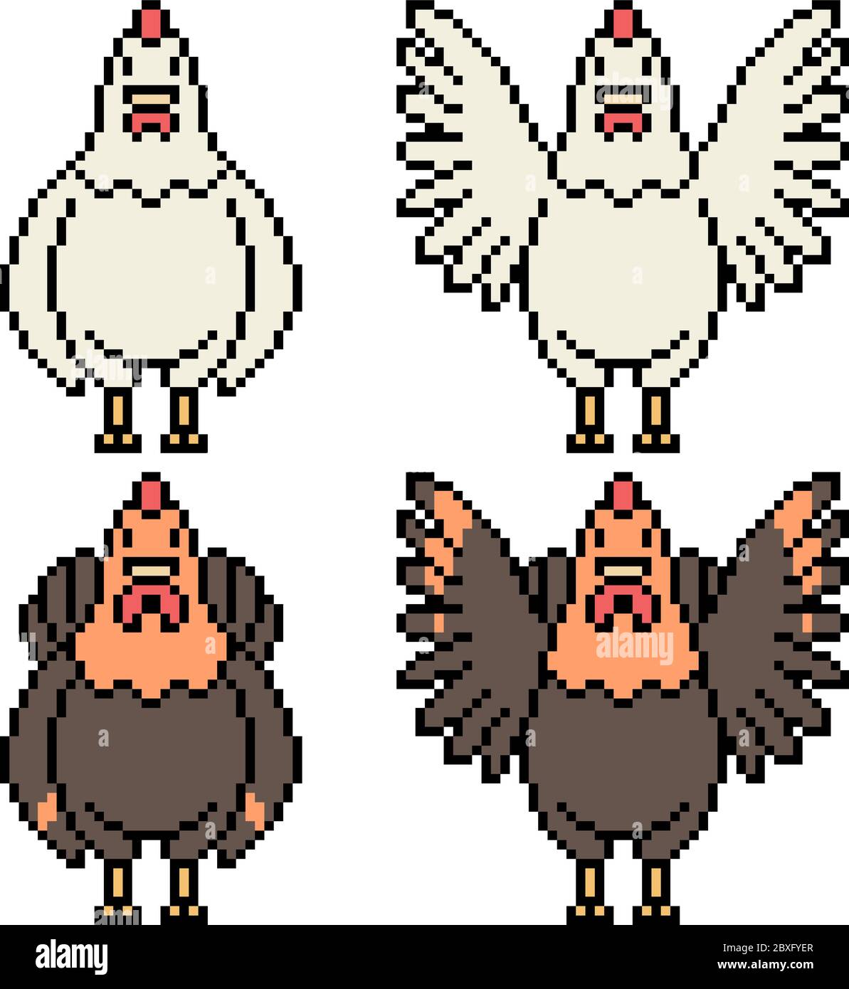 Chicken pixel art Stock Vector Images - Alamy