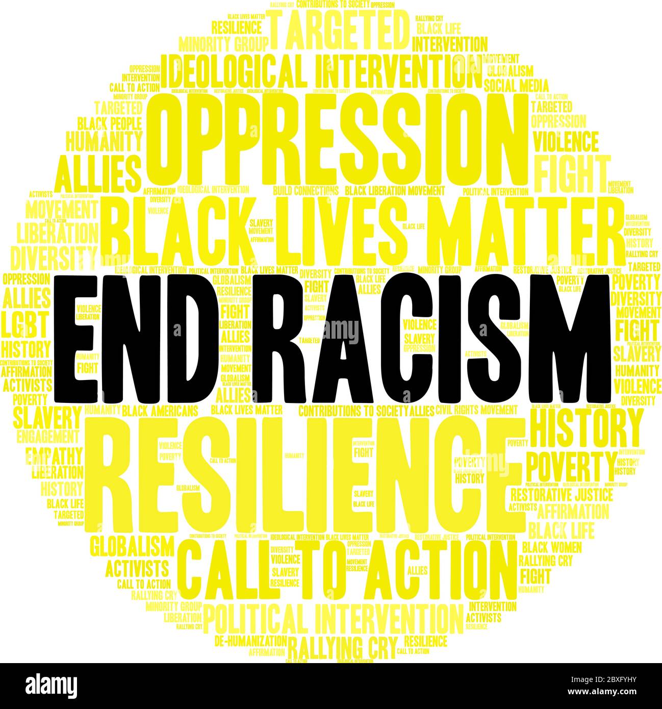 End Racism word cloud on a white background Stock Vector Image & Art ...