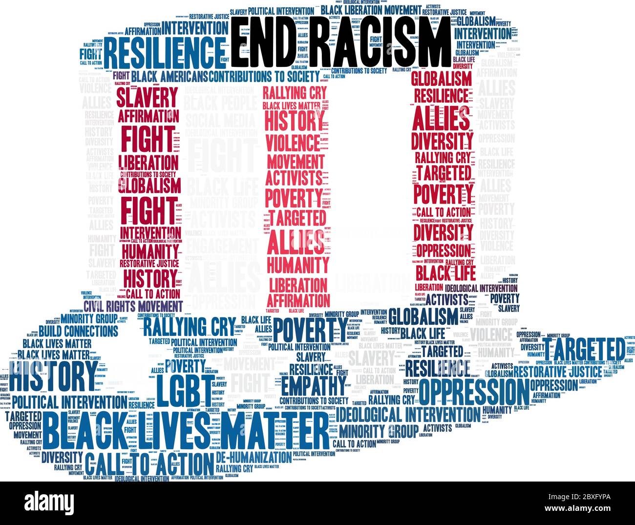 End Racism word cloud on a white background Stock Vector Image & Art ...