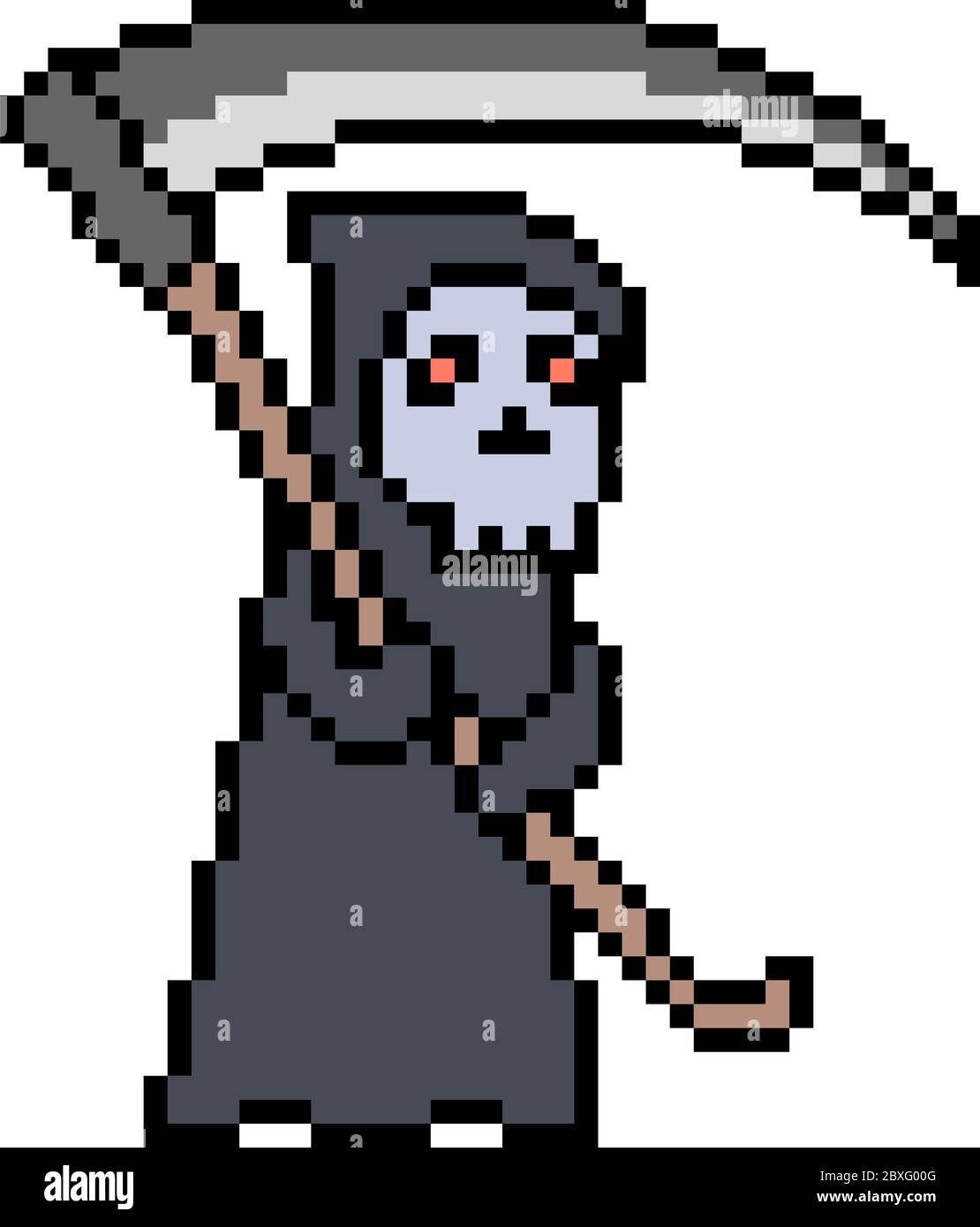 vector pixel art death scythe Stock Vector Image & Art - Alamy