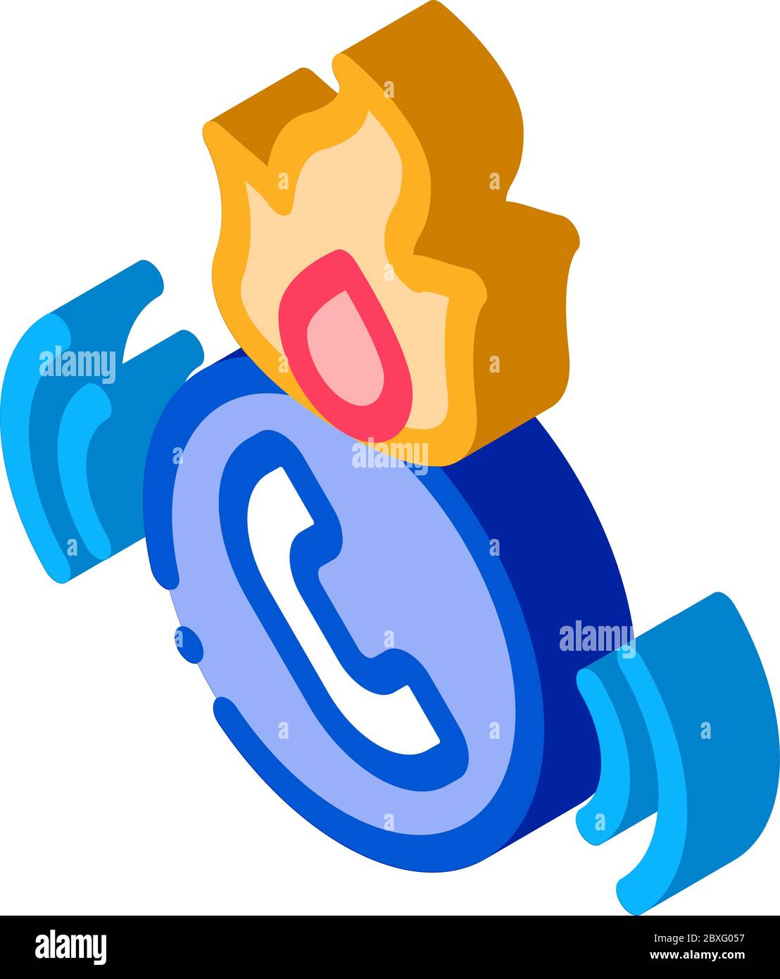 help hotline isometric icon vector illustration Stock Vector Image ...