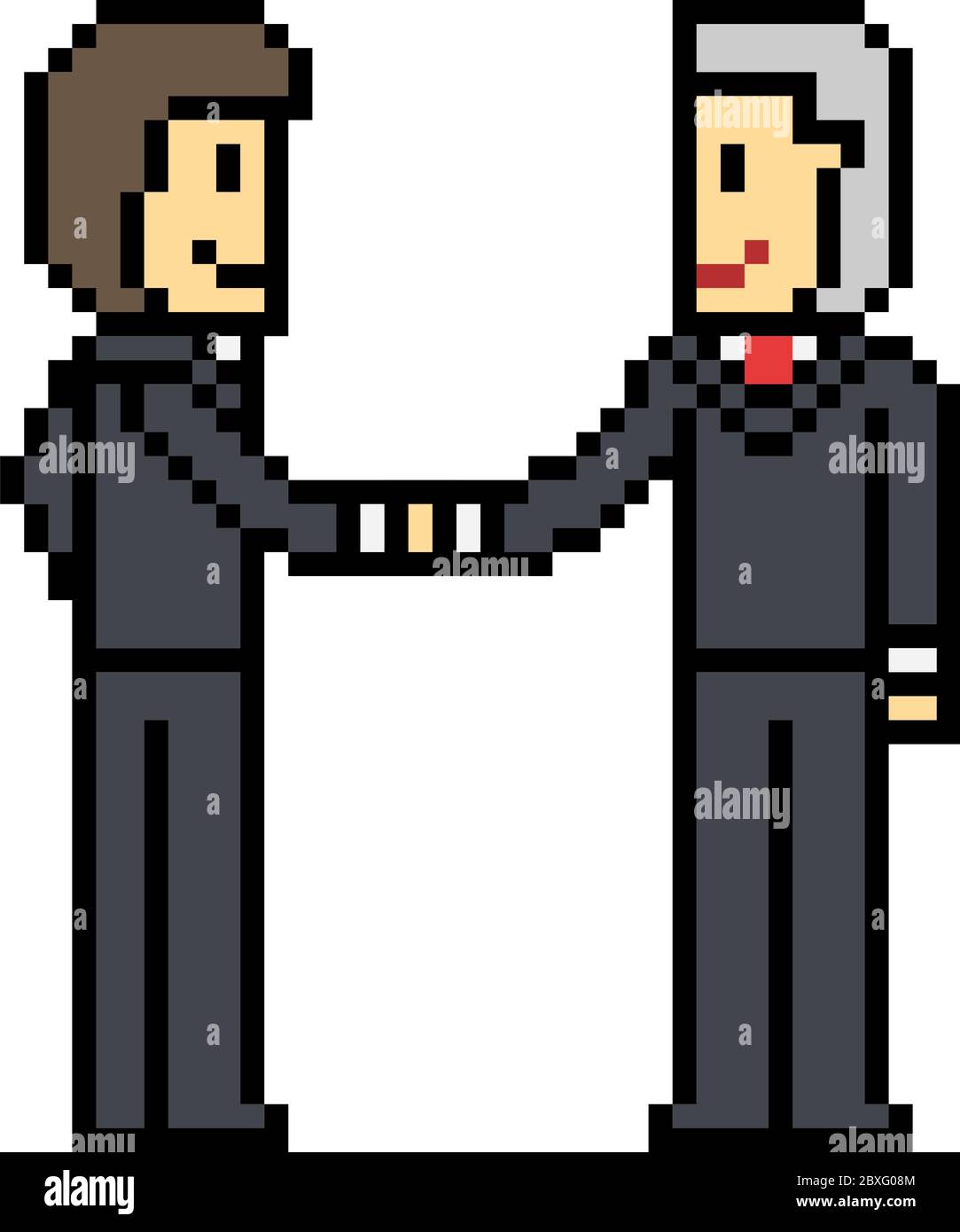 vector pixel art greeting business man Stock Vector Image & Art - Alamy