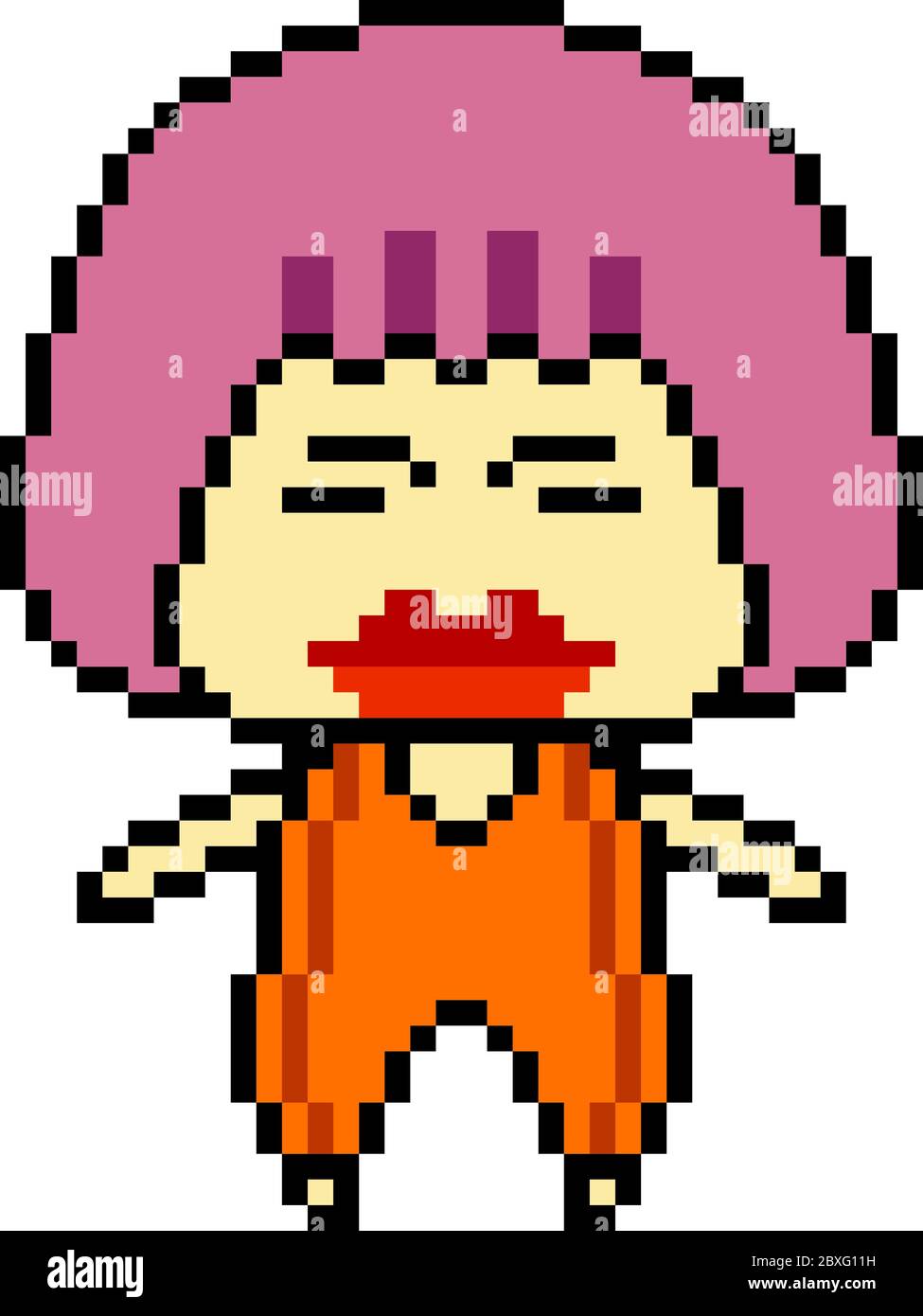 vector pixel art cartoon girl kid isolated Stock Vector Image & Art - Alamy