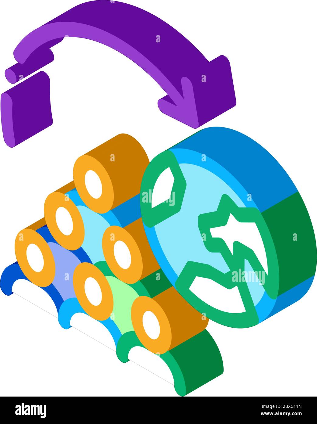 moving people around planet isometric icon vector illustration Stock ...