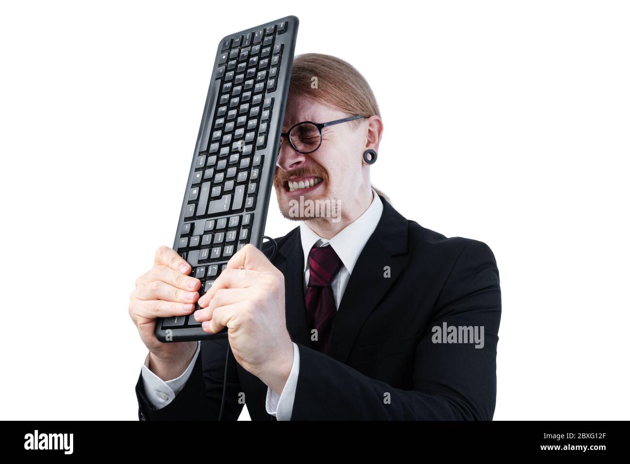 Frustrated office worker phone hi-res stock photography and images - Alamy