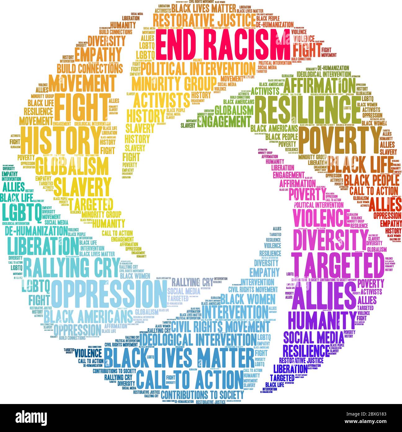 End Racism word cloud on a white background Stock Vector Image & Art ...