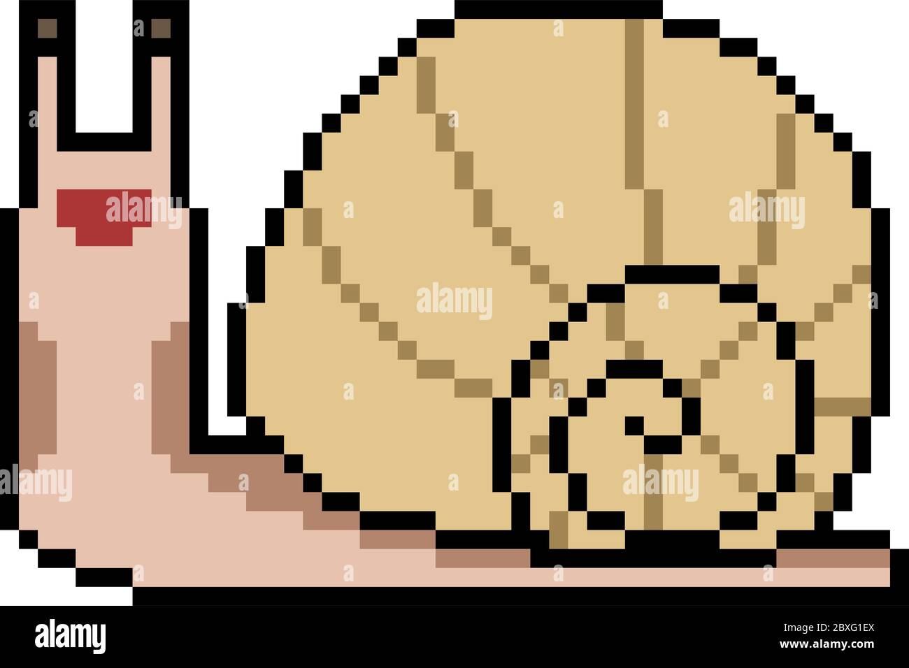 Pixel Art Snail Vector Pixel Art Cartoon Stock Illustration Download