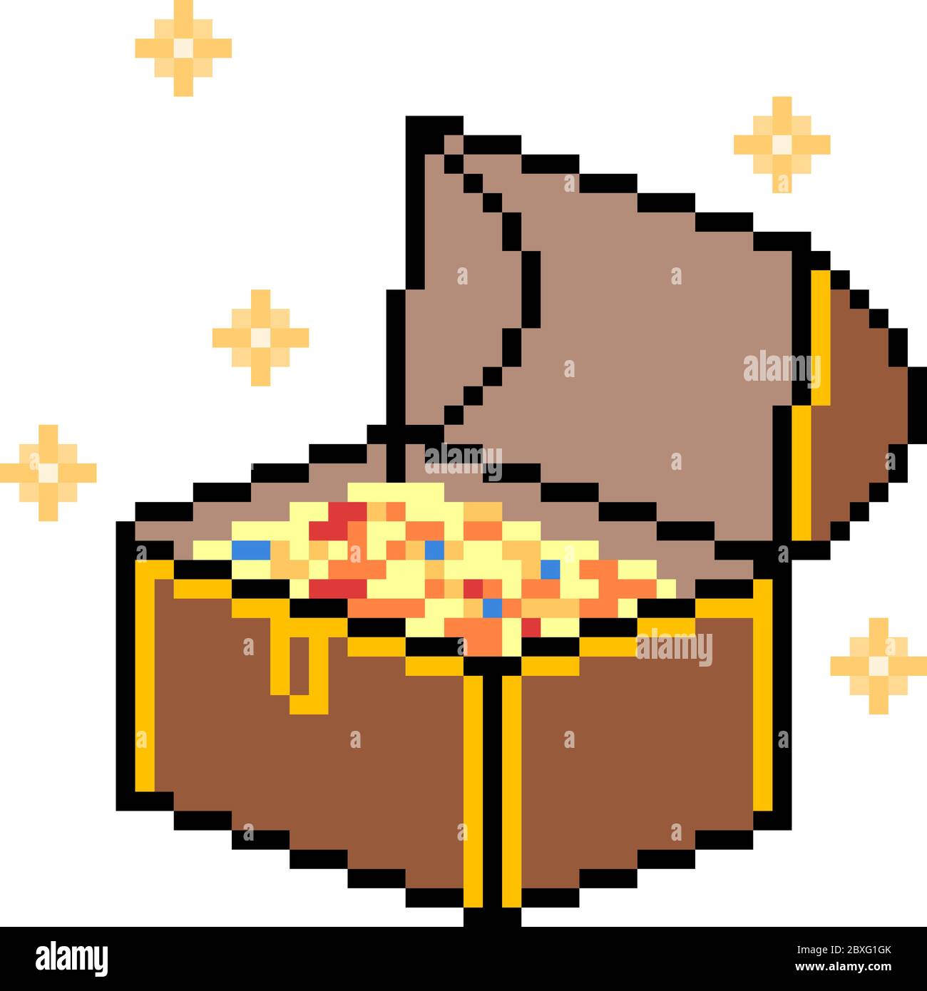 vector pixel art cartoon treasure isolated Stock Vector Image & Art - Alamy