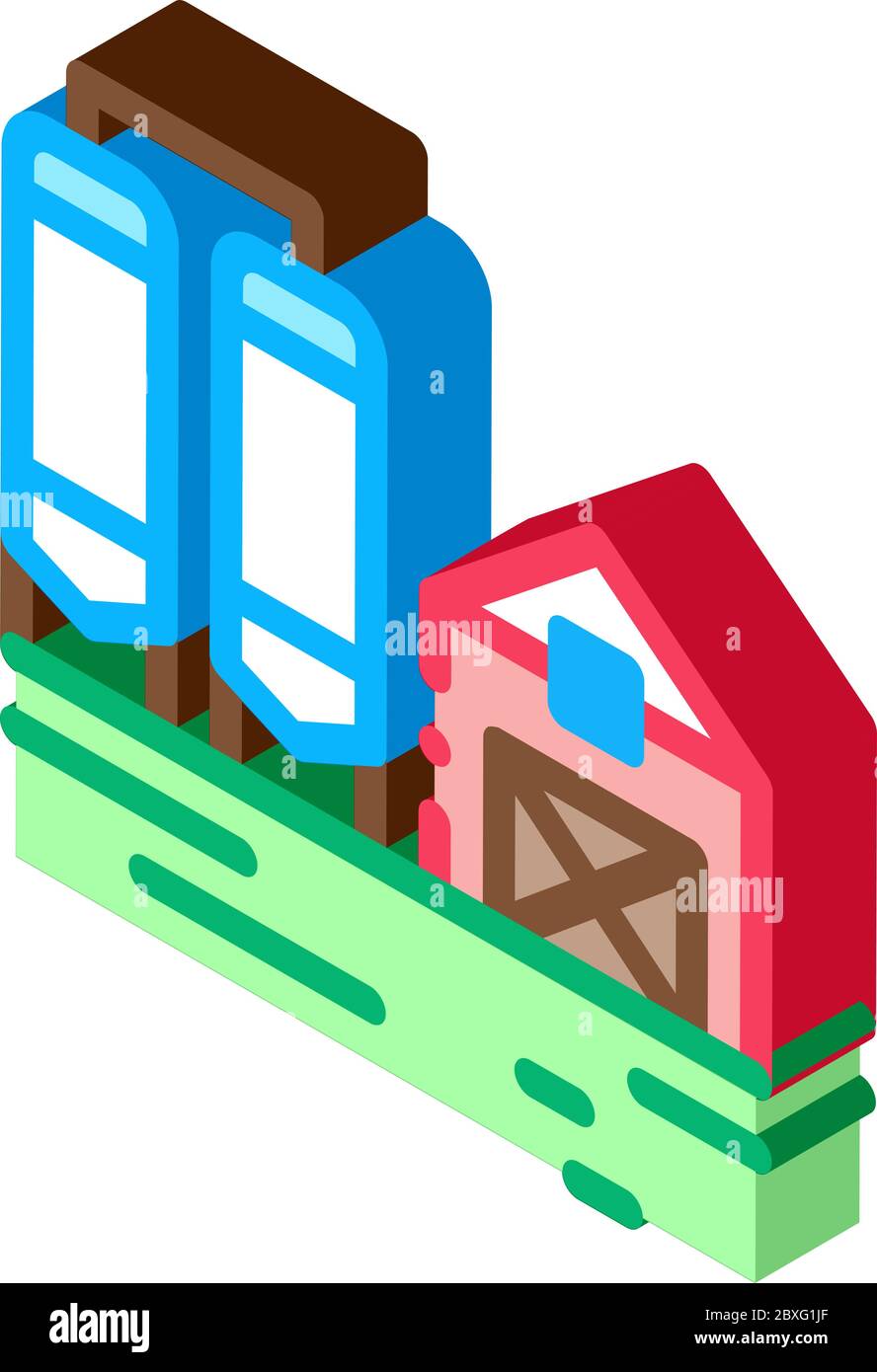 dairy farm isometric icon vector illustration Stock Vector Image & Art ...