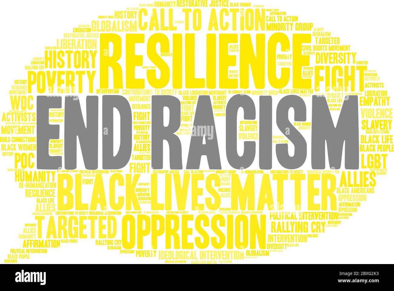 End Racism word cloud on a white background Stock Vector Image & Art ...