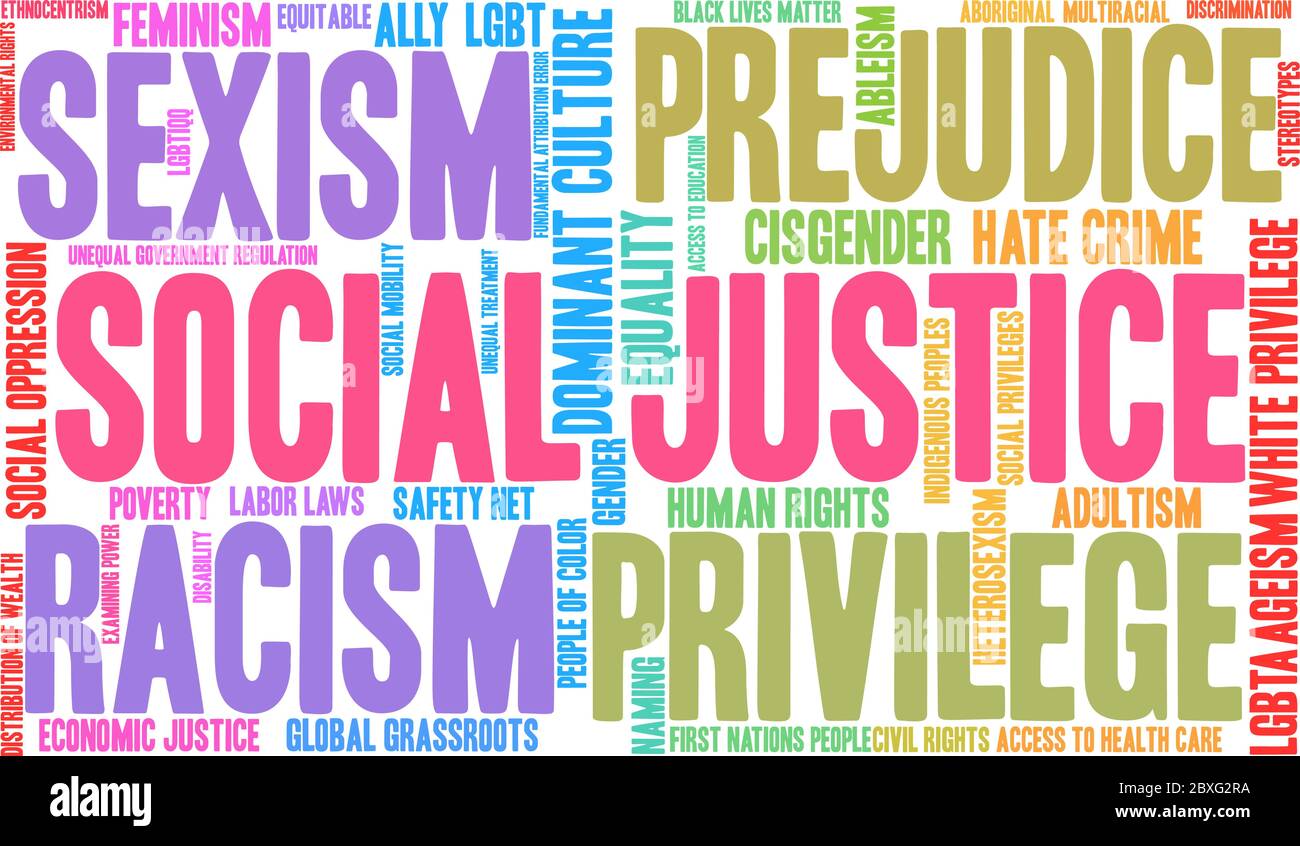 Social Justice word cloud on a black background Stock Vector Image ...