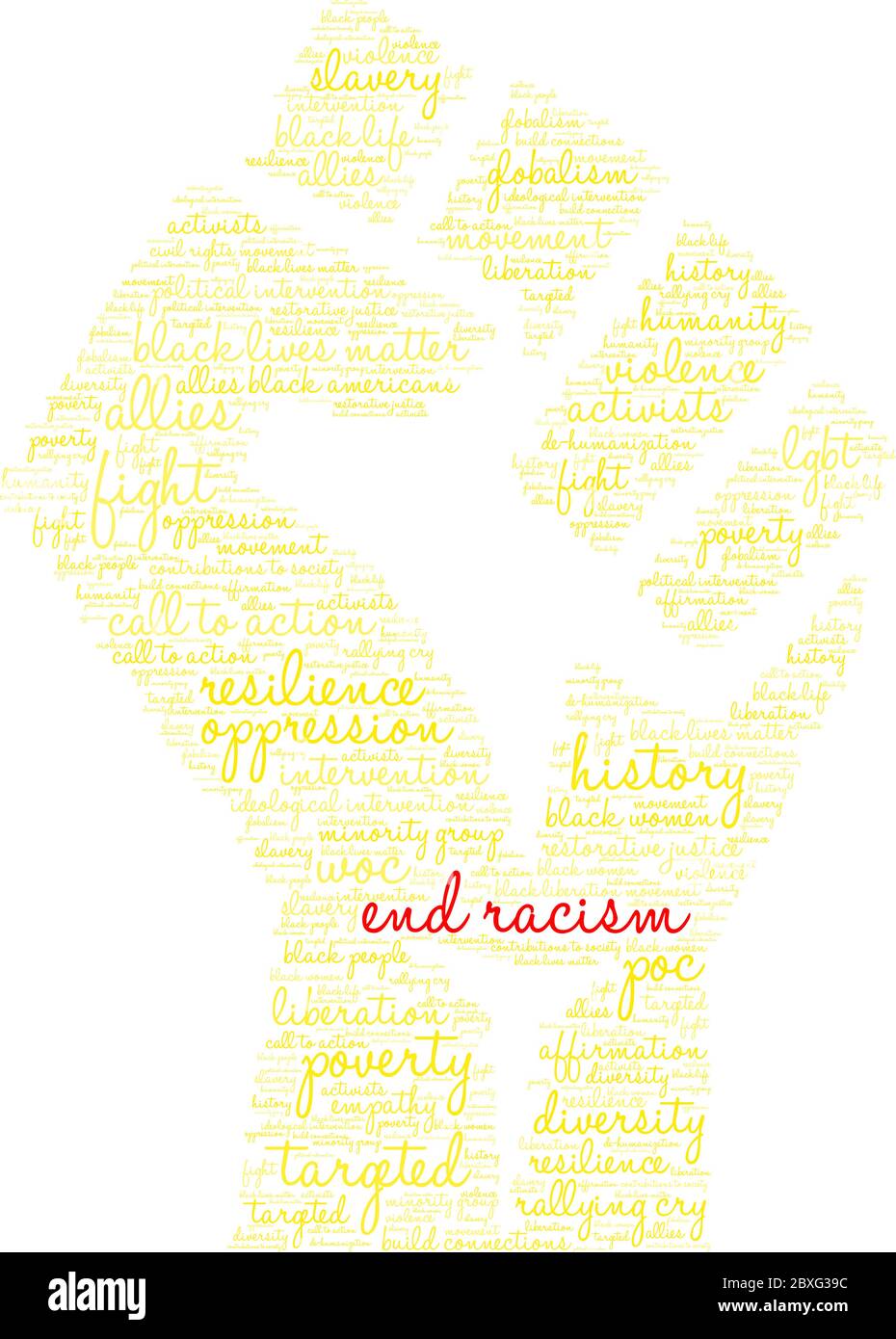End Racism word cloud on a white background Stock Vector Image & Art ...