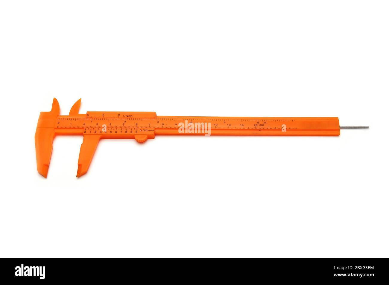 Orange vernier caliper isolated on white background Stock Photo - Alamy