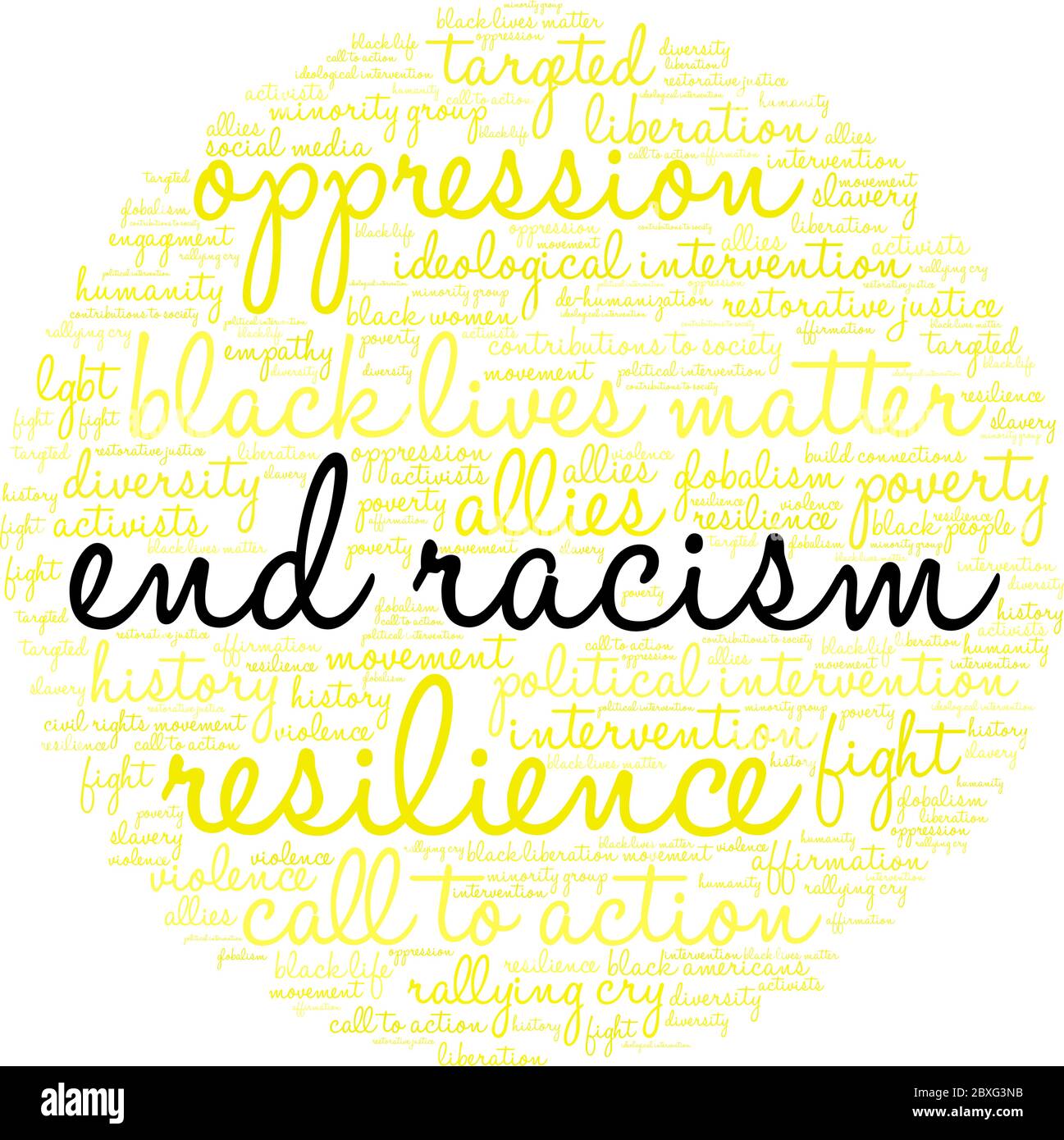 End Racism word cloud on a white background Stock Vector Image & Art ...