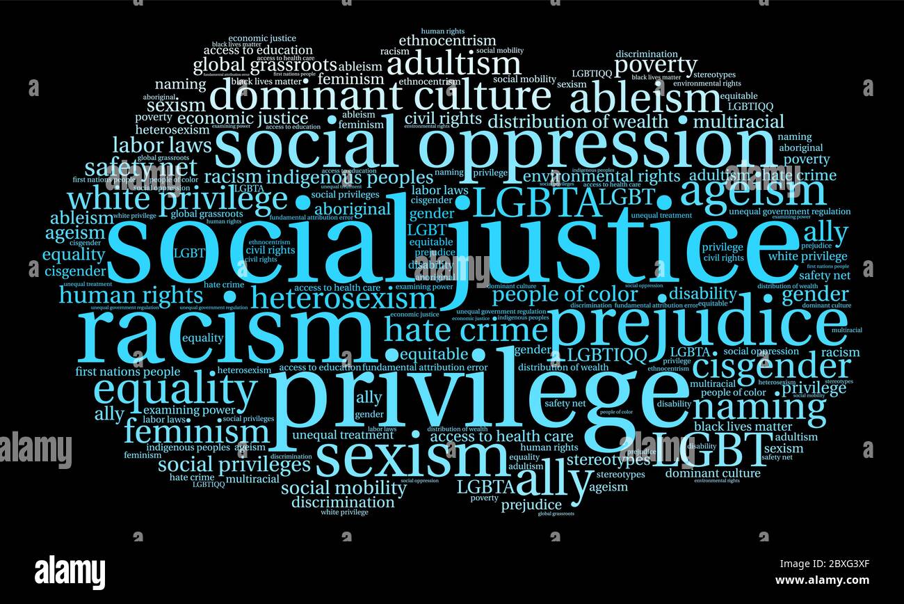 Social Justice word cloud on a black background Stock Vector Image ...