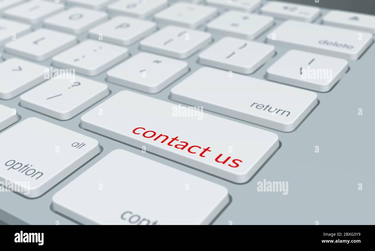 Computer keyboard with contact us word key Stock Photo - Alamy