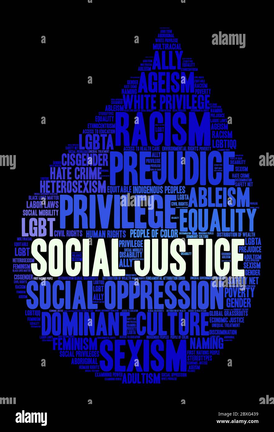 Social Justice word cloud on a black background Stock Vector Image ...
