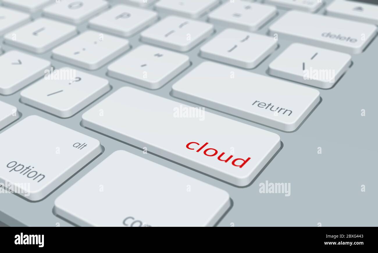 Computer keyboard with cloud word key Stock Photo - Alamy