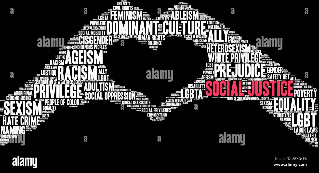 Social Justice word cloud on a black background Stock Vector Image ...