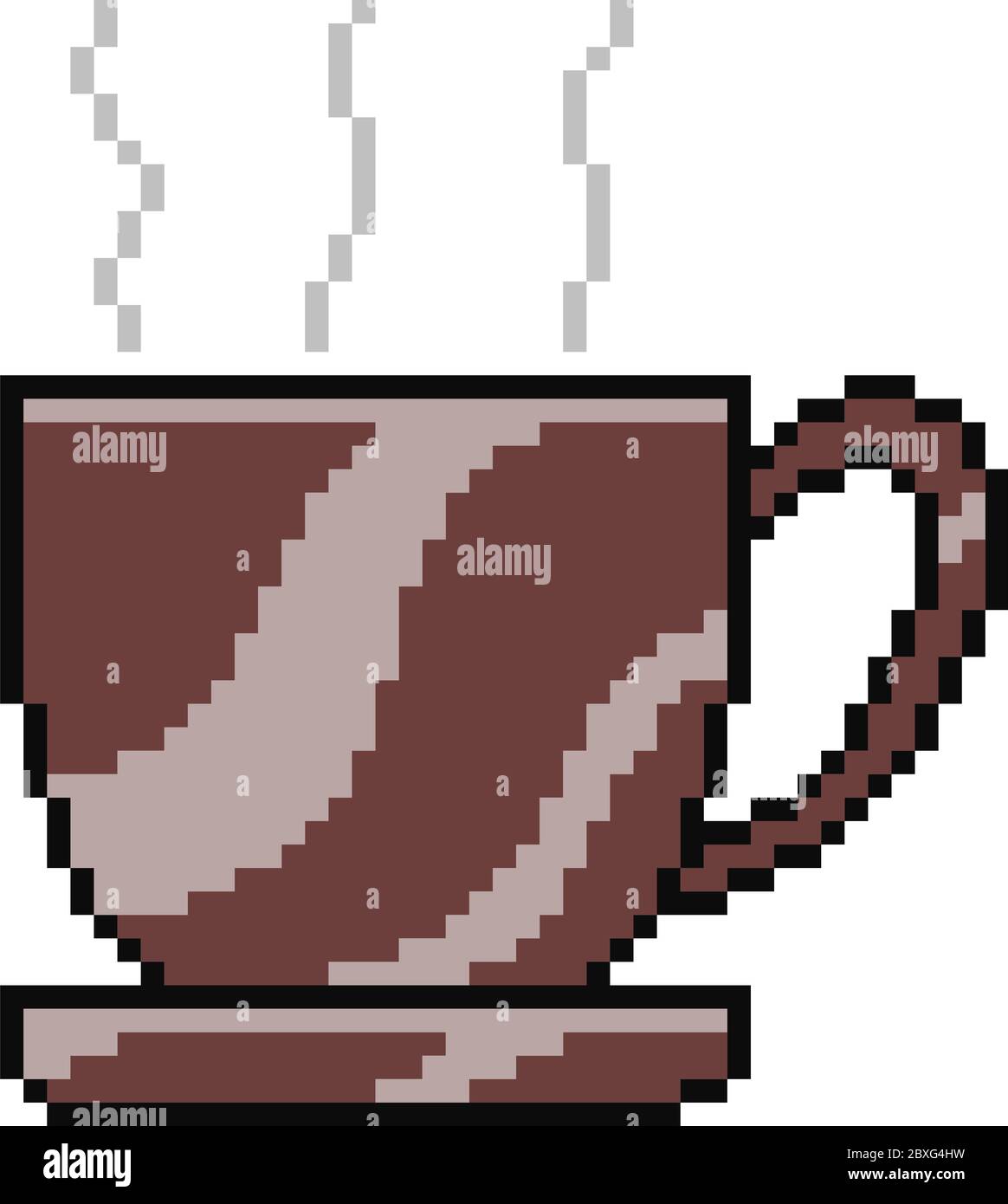 vector pixel art tea cup drink Stock Vector Image & Art - Alamy