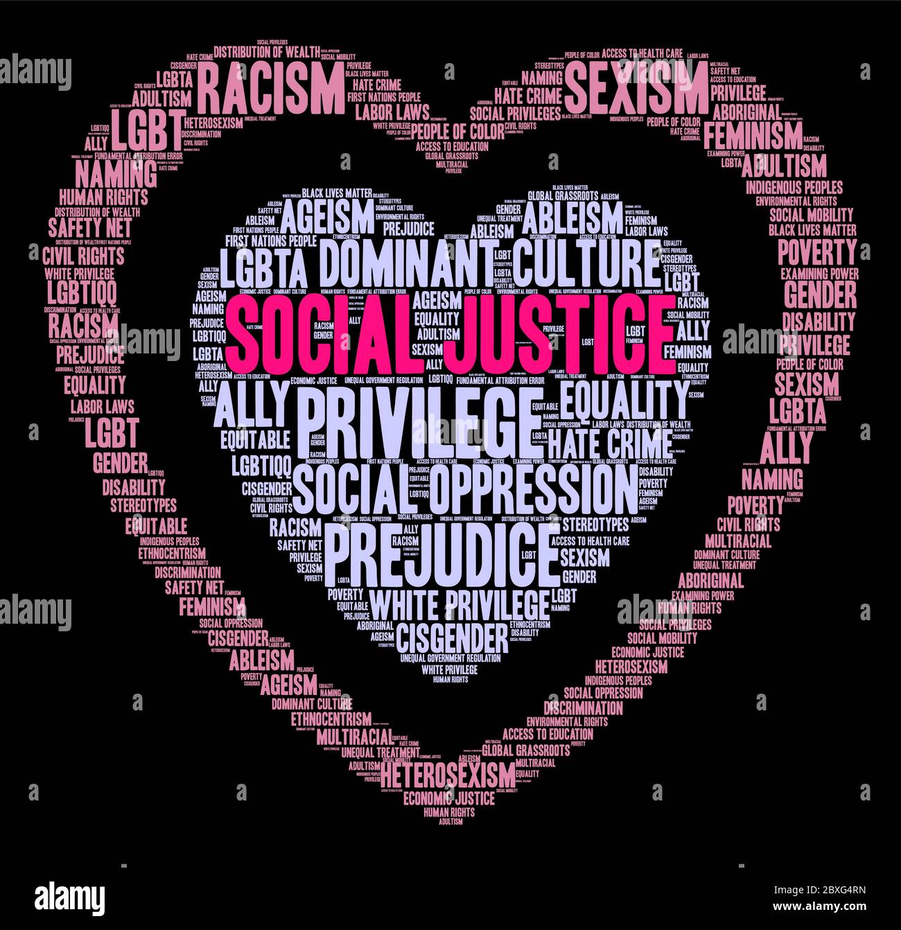 Social Justice word cloud on a black background Stock Vector Image ...