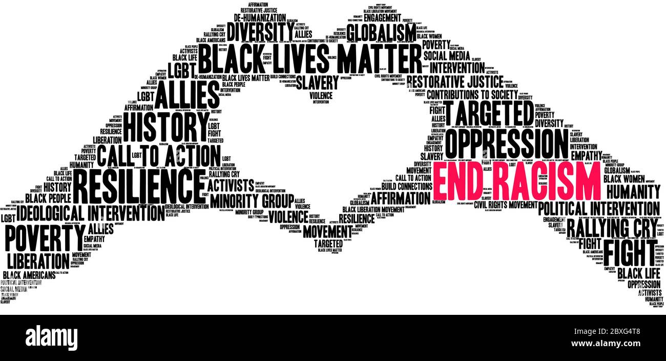 End Racism word cloud on a white background Stock Vector Image & Art ...